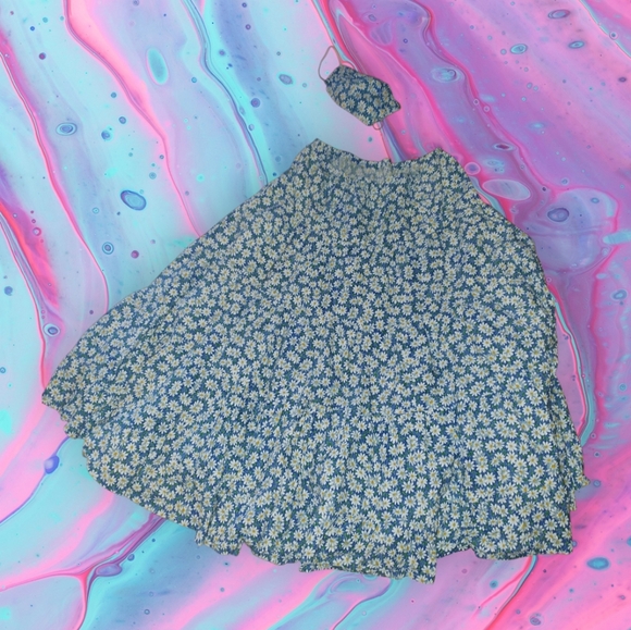 Skirts | Handmade Floral Print Maxi Skirt Face Mask | Poshmark